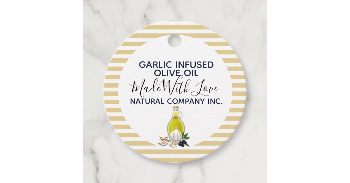 Garlic Olive oil homemade products label | Zazzle