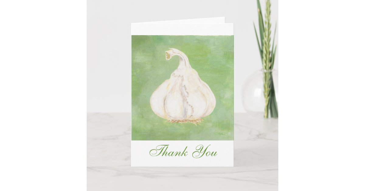 Garlic Thank You notecard | Zazzle