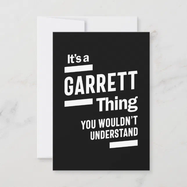 Garrett Personalized Name Birthday Gift RSVP Card | Zazzle