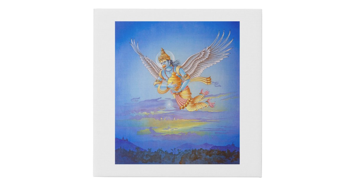 Garuda - animal mount of Vishnu- flying with Amrit Faux Canvas Print ...