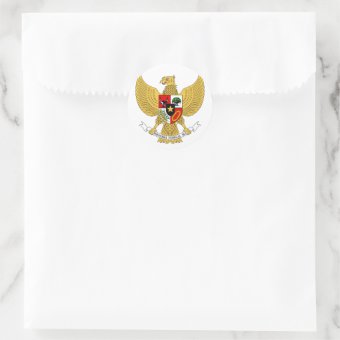 Garuda Pancasila, t Arms Indonesia, Indonesia Classic Round Sticker ...
