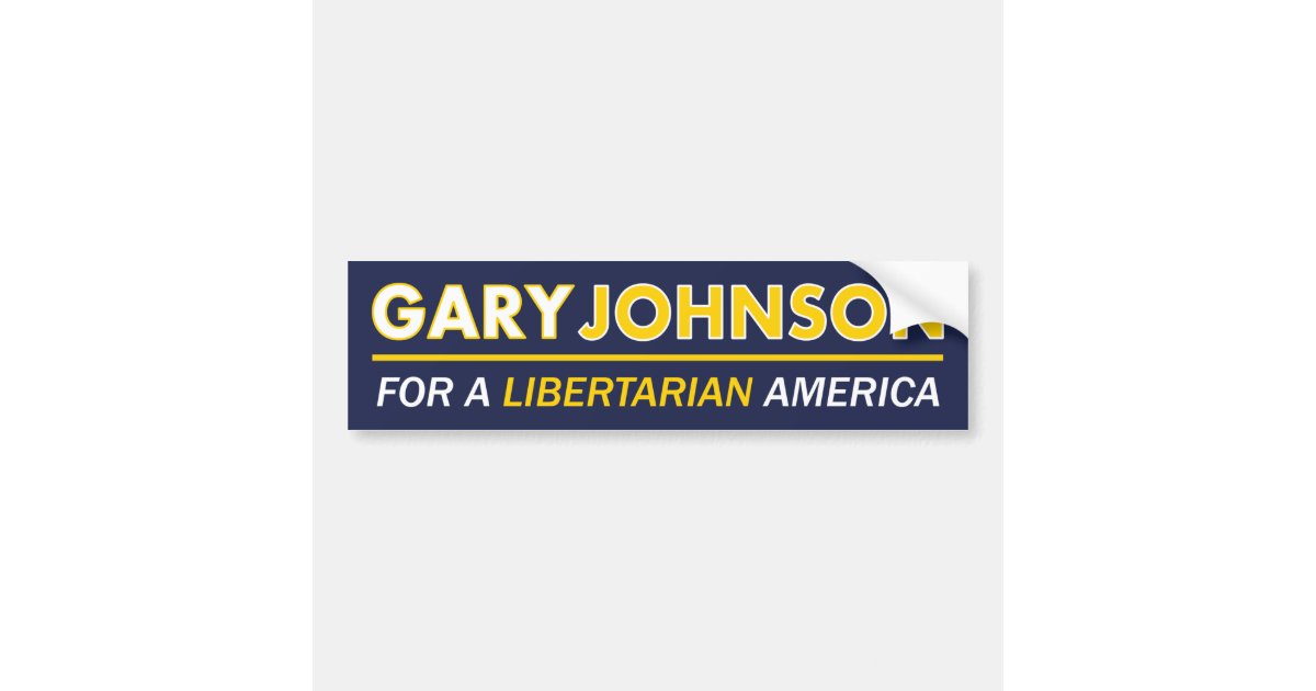 Gary Johnson Libertarian Bumper Sticker | Zazzle