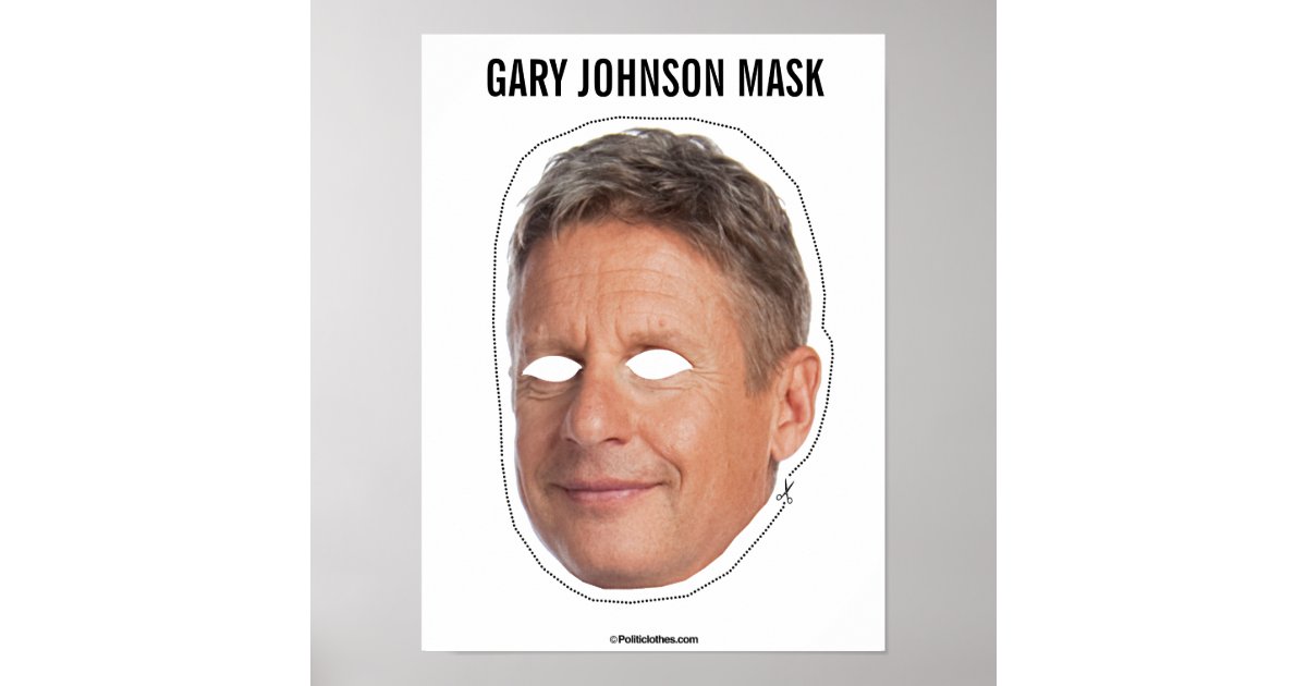 Gary Johnson Mask Cutout Poster | Zazzle