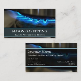 Gas Engineer / Fitter Photo Business Card | Zazzle
