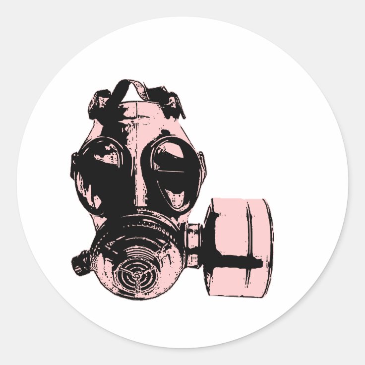 Gas Mask Classic Round Sticker | Zazzle