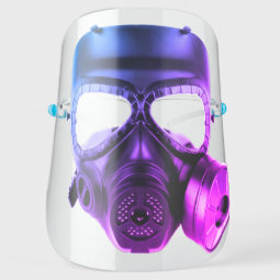 Gas Mask Face Shield - Blue/Purple | Zazzle