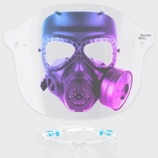 Gas Mask Face Shield - Blue/Purple | Zazzle