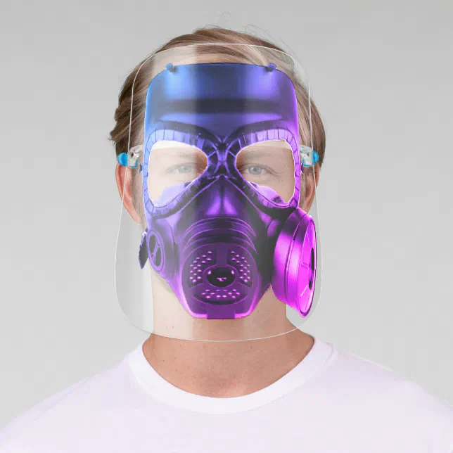 Gas Mask Face Shield - Blue/Purple | Zazzle