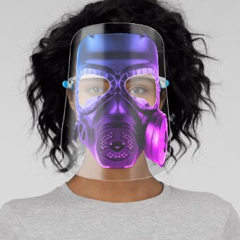 Gas Mask Face Shield - Blue/Purple | Zazzle