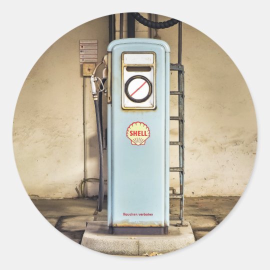 gas-pump classic round sticker | Zazzle.com