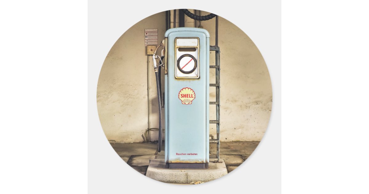 gas-pump classic round sticker | Zazzle