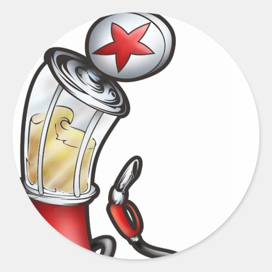 Gas Pump Classic Round Sticker | Zazzle.com
