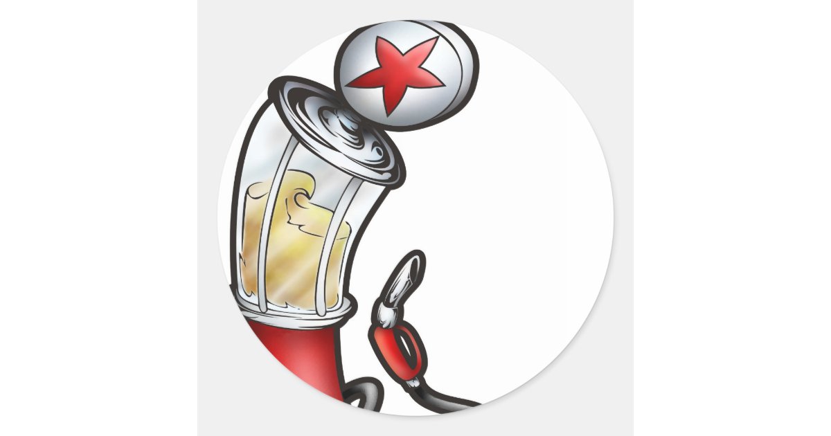Gas Pump Classic Round Sticker | Zazzle