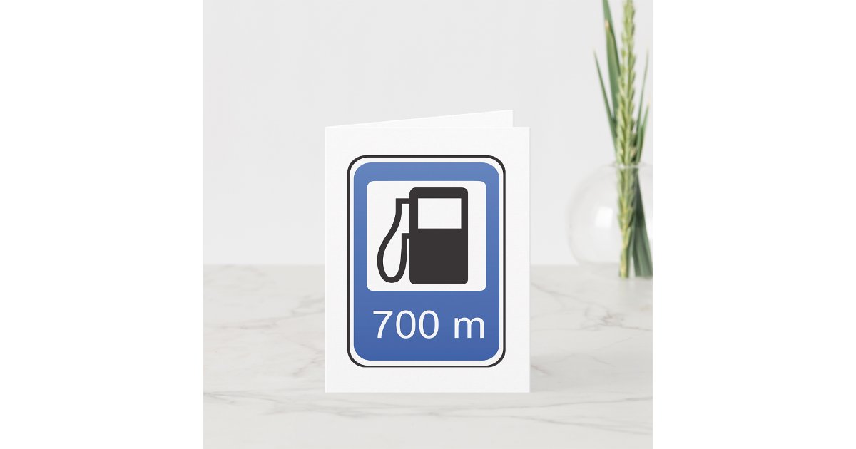 Gas Station Road Sign Note Cards | Zazzle