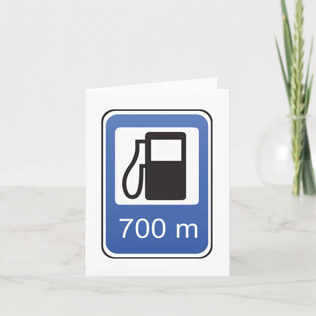 Gas Station Road Sign Note Cards | Zazzle
