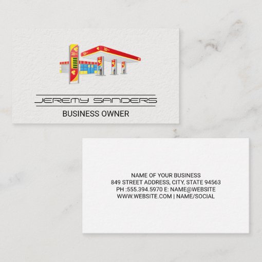 Gas Station | Shop Owner Business Card | Zazzle