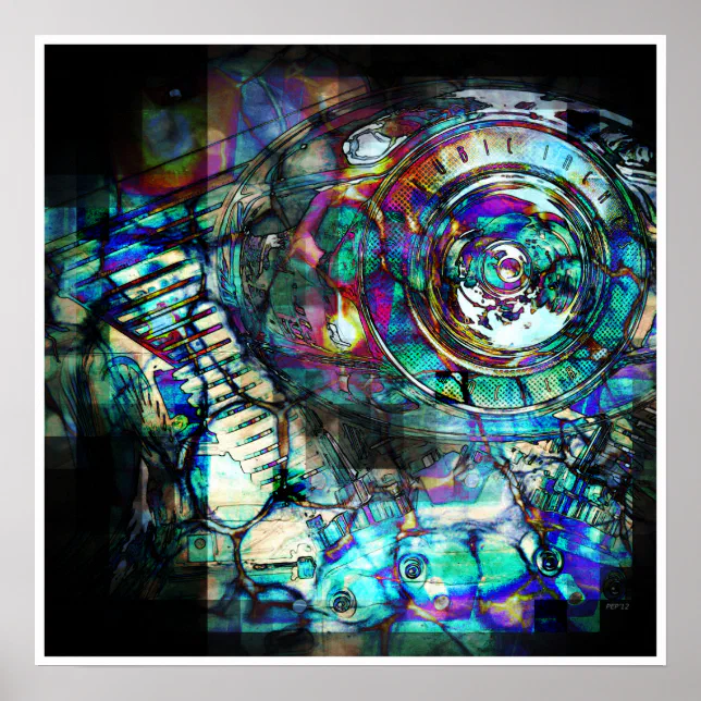 Gasoline Motorcycle Engine Poster | Zazzle