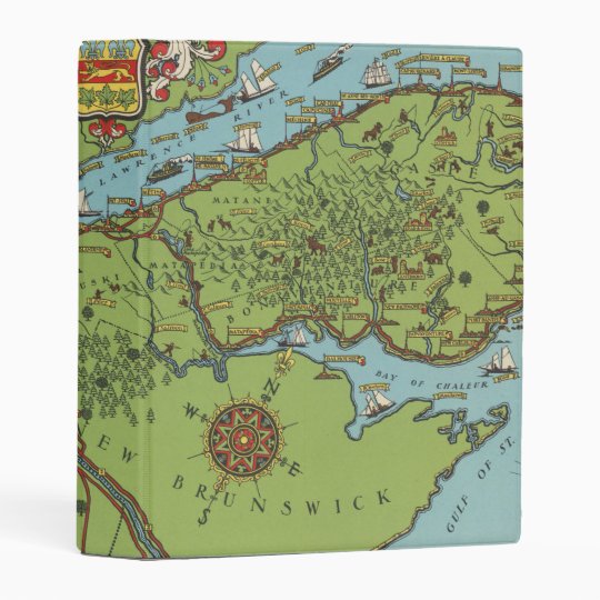 Gaspe Peninsula, Canada Map Mini Binder | Zazzle.com