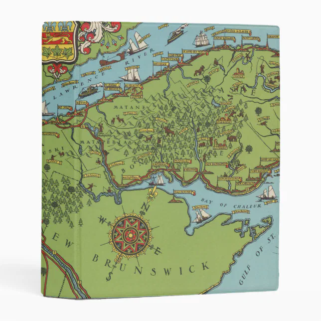 Gaspe Peninsula, Canada Map Mini Binder | Zazzle