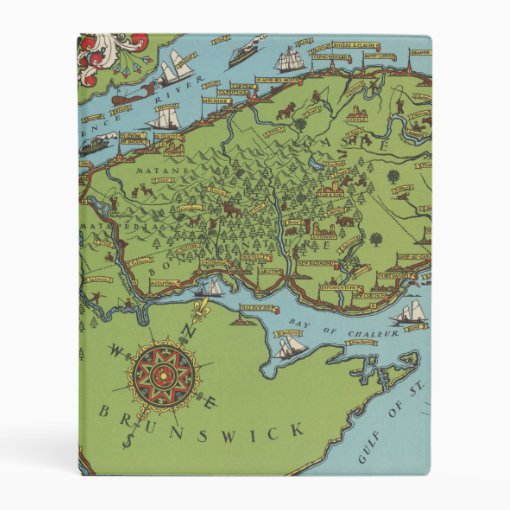 Gaspe Peninsula, Canada Map Mini Binder | Zazzle