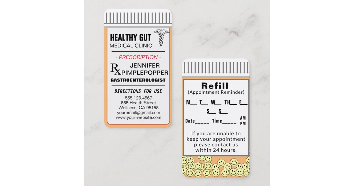 GASTROENTEROLOGIST Appointment Reminder Business Card | Zazzle