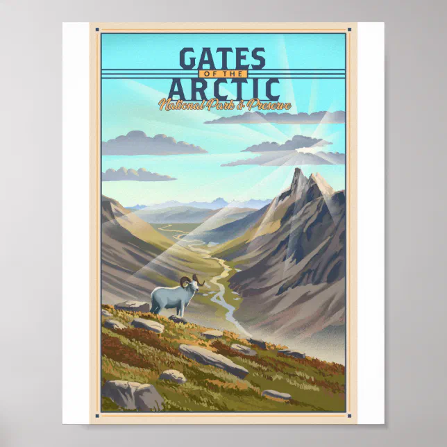 Gates of the Arctic National Park Litho Artwork Poster | Zazzle
