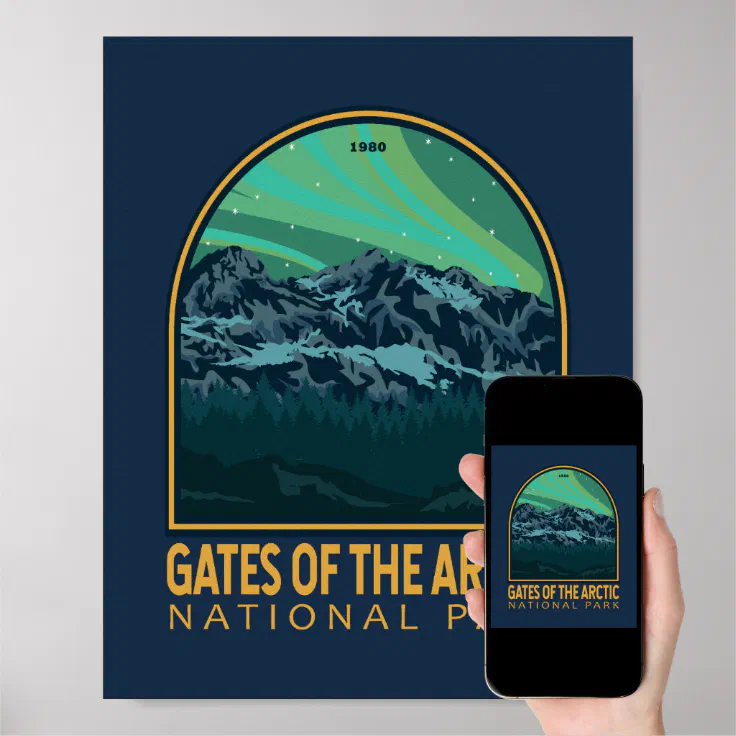 Gates of the Arctic National Park Vintage Emblem Poster | Zazzle