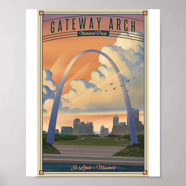 Gateway Arch National Park Litho Artwork Poster | Zazzle
