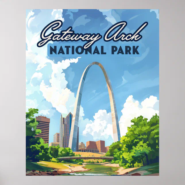 Gateway Arch National Park Missouri St Louis Retro Poster | Zazzle
