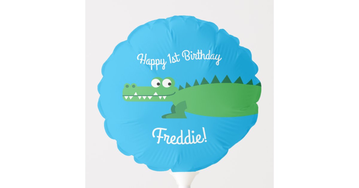 Gator Alligator Crocodile Kids 1st Birthday Party Balloon | Zazzle