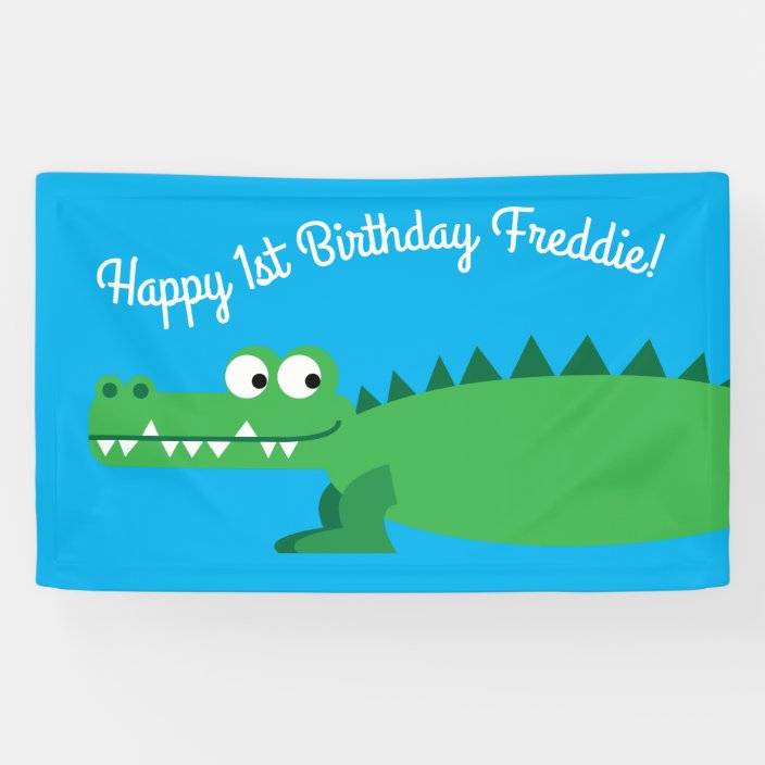 Gator Alligator Crocodile Kids 1st Birthday Party Banner | Zazzle.com