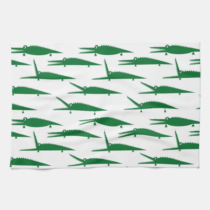 Gator Chomp | Alligator Reptile Kitchen Towel | Zazzle