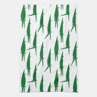 Gator Chomp | Alligator Reptile Kitchen Towel | Zazzle
