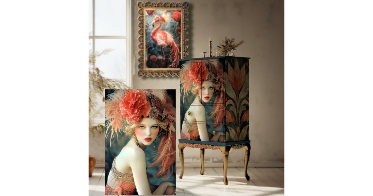 Gatsby Flapper Beauty, Roaring 20's style Portrait Tissue Paper | Zazzle