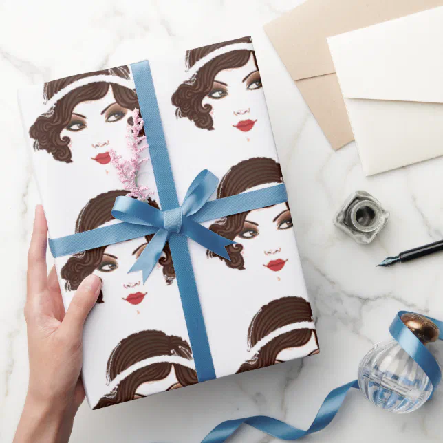 Gatsby Gold Flapper Birthday Bridal Shower Party Wrapping Paper | Zazzle