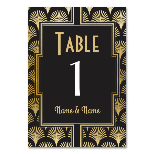 Gatsby Table Number 1920's Roaring 20s Wedding | Zazzle