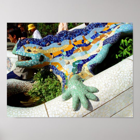 Gaudi Lizard Mosaics Poster | Zazzle.com