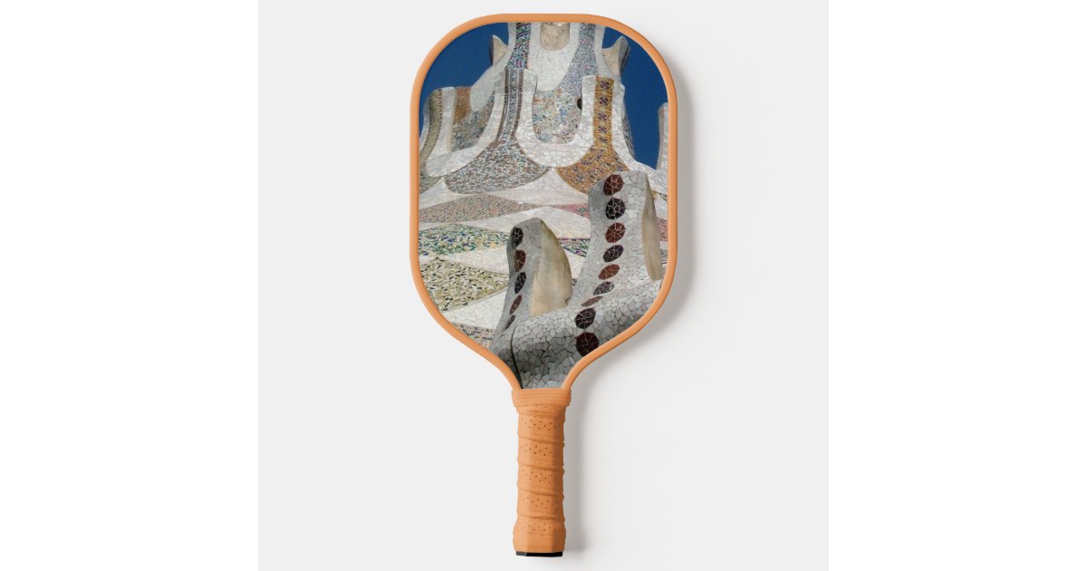 Gaudi mosaic pickleball paddle | Zazzle