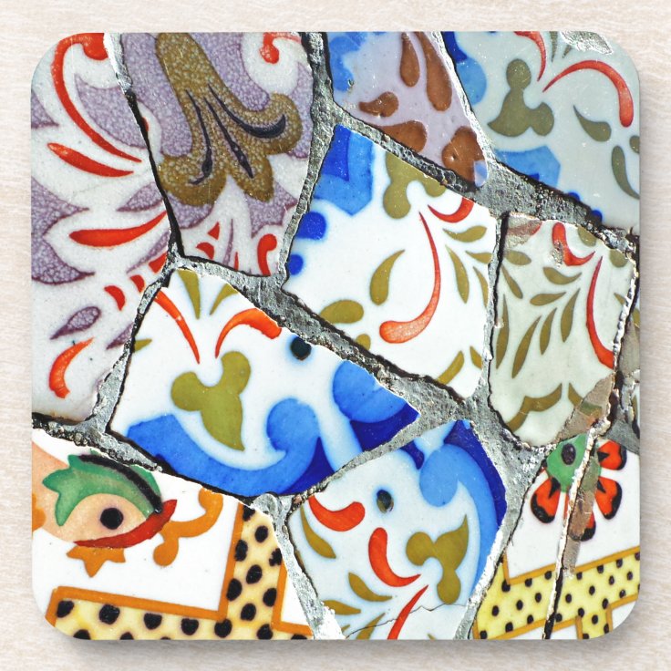 Gaudi's Park Guell Mosaic Tiles Coaster | Zazzle