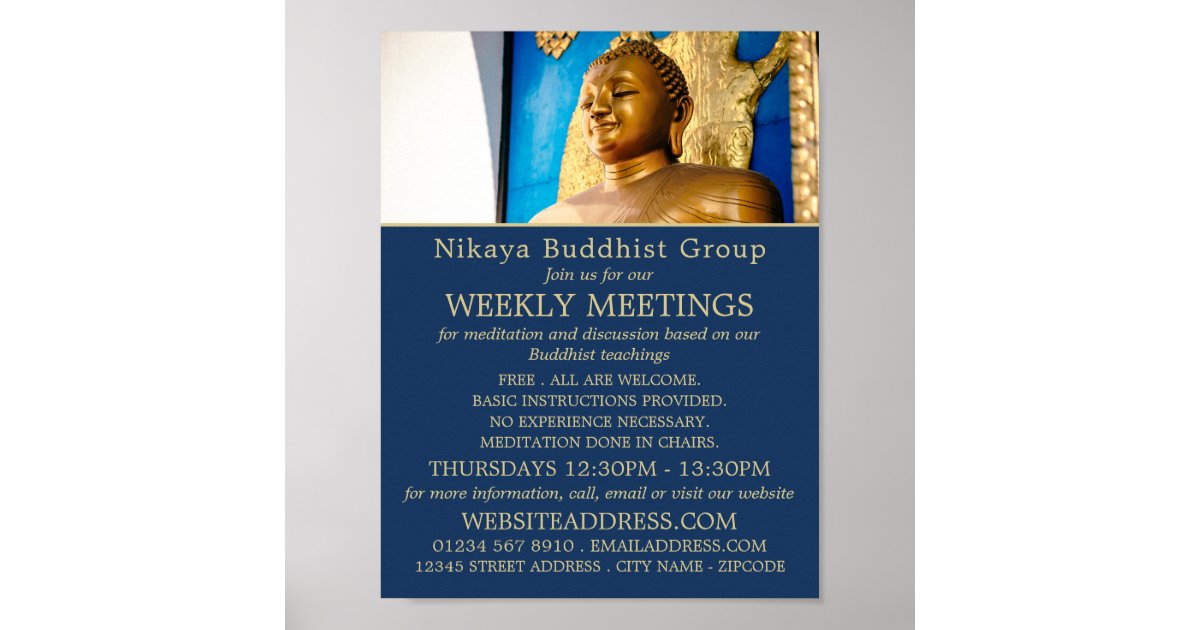 Gautama Buddha, Buddhist Group Advertising Poster | Zazzle