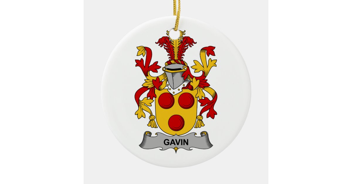 Gavin Family Crest Ceramic Ornament | Zazzle
