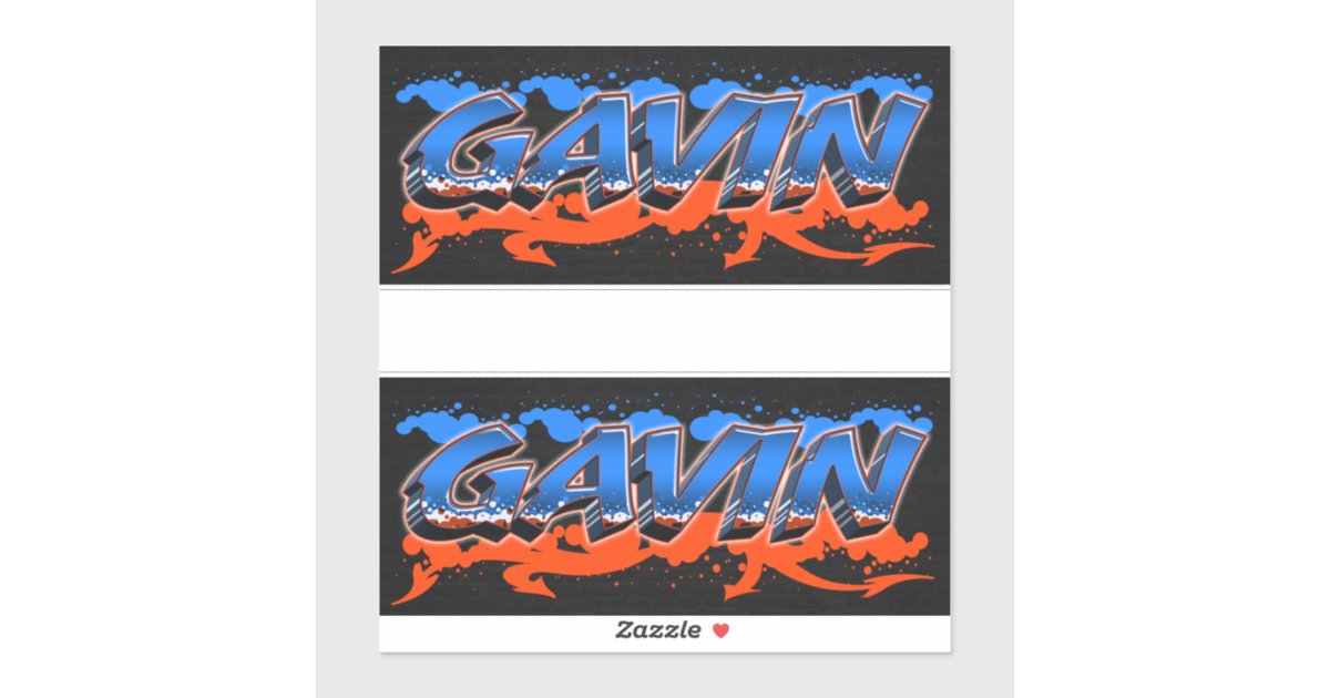 Gavin First Name Graffiti Sticker | Zazzle