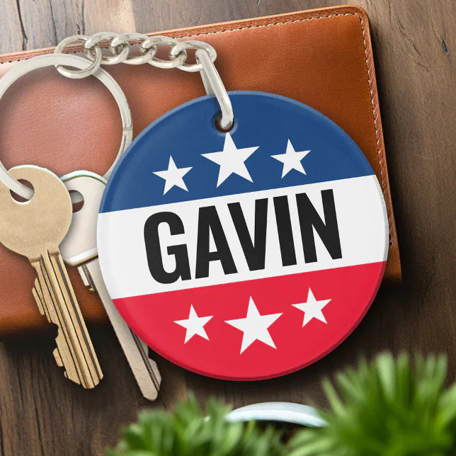 Gavin Newsom Campaign - Vintage Ike Design Keychain | Zazzle