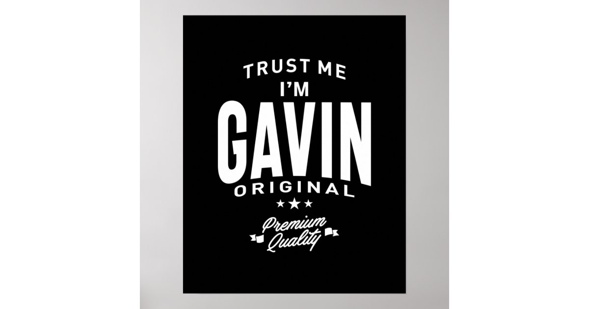 Gavin Personalized Name Birthday Gift Poster | Zazzle