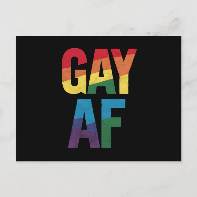 Gay AF LGBT Pride Gay Gift Pride Month Postcard | Zazzle
