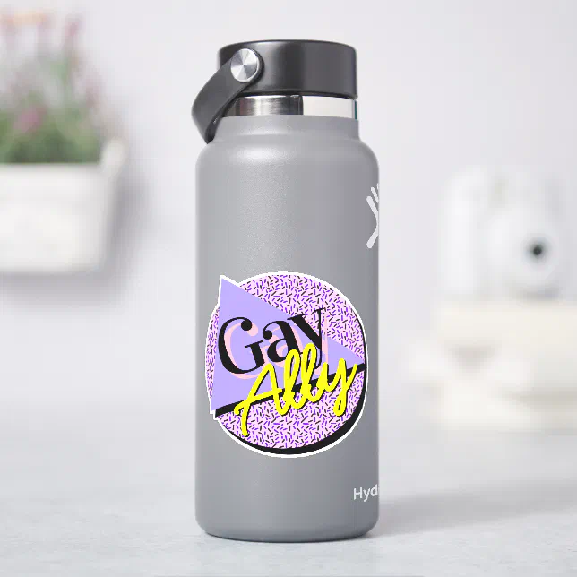 Gay Ally Purple Yellow 80s Memphis Style Sticker | Zazzle