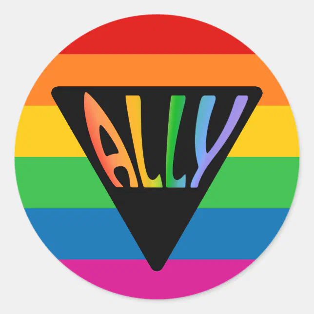 Gay Ally Triangle Classic Round Sticker | Zazzle