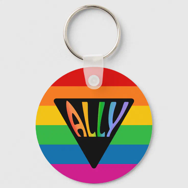 Gay Ally Triangle Keychain | Zazzle