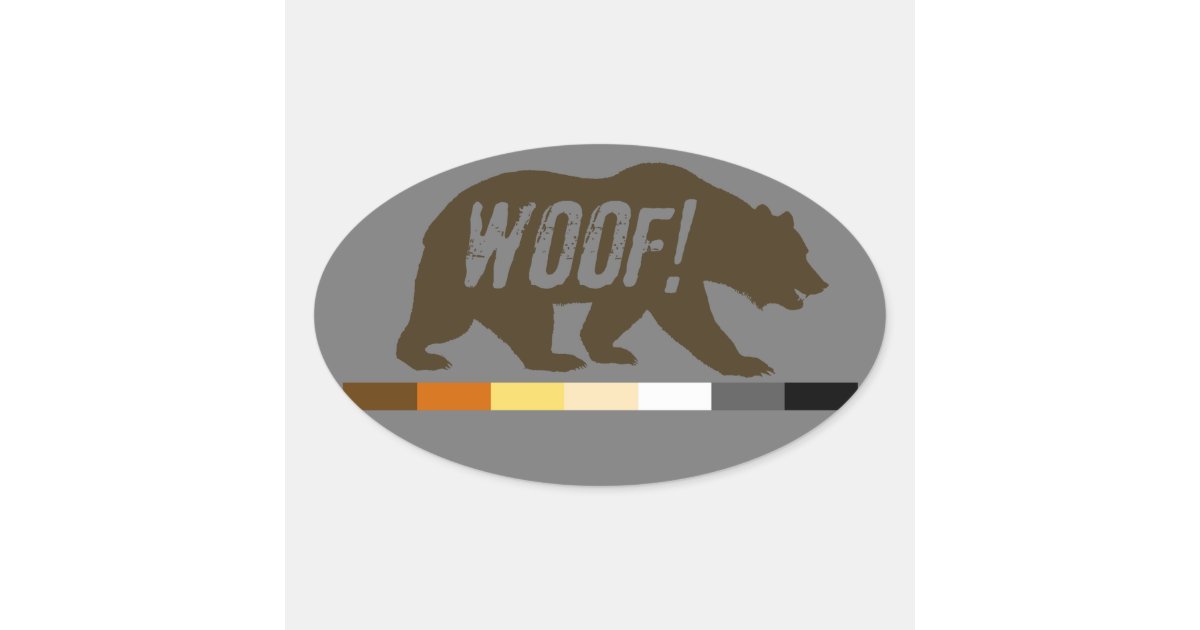 Gay Bears Pride Flag Bear Woof Oval Sticker | Zazzle