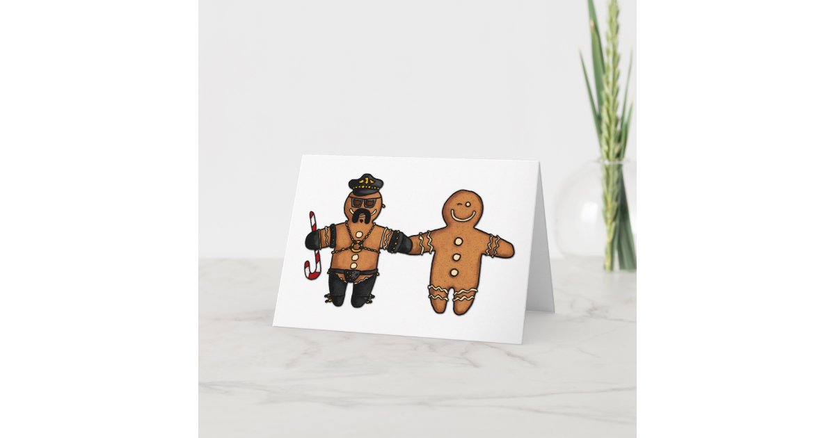 gay gingerbread couple holiday card | Zazzle